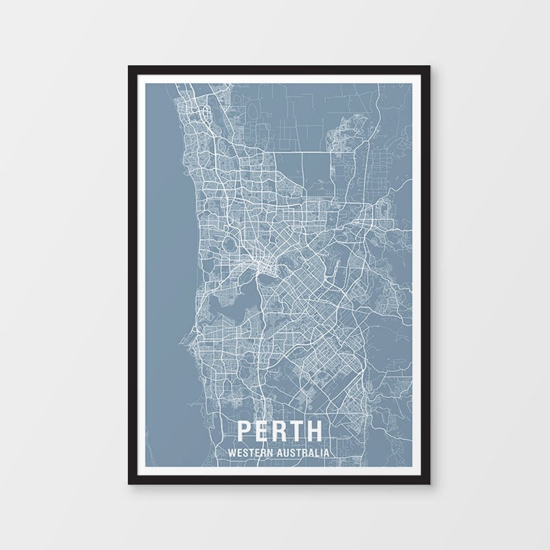 Perth Area Map Print Various Colours / Australia / City Print ...