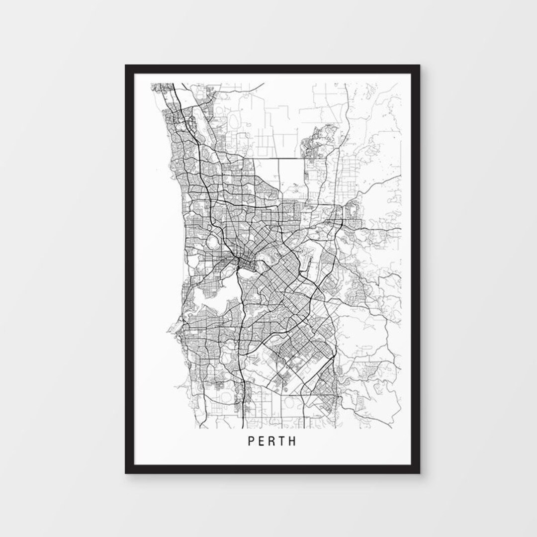 Perth Map Print Minimalist Map Colour / Australia / City - Etsy