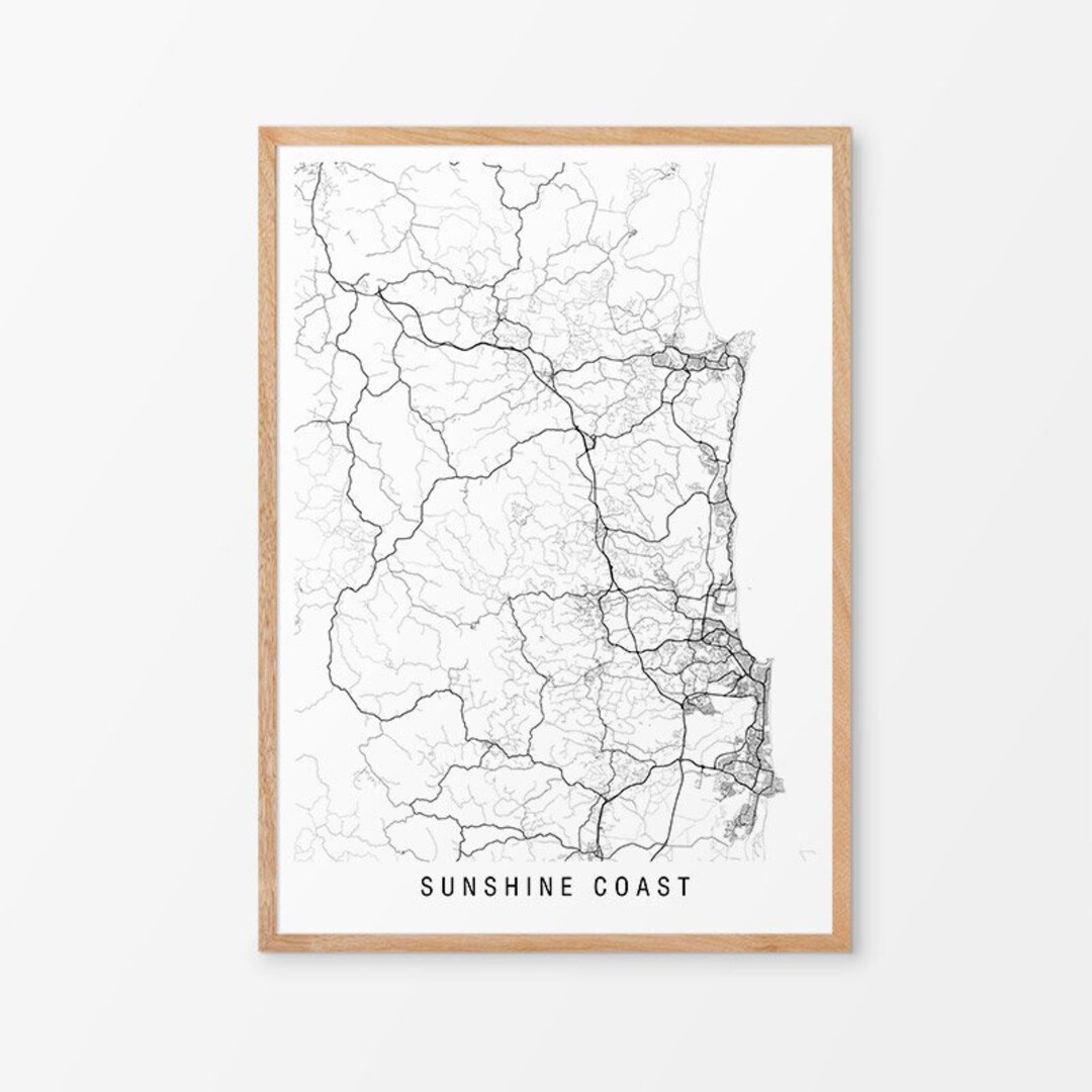 Sunshine Coast Map Print Minimalist Map / Australia / City - Etsy