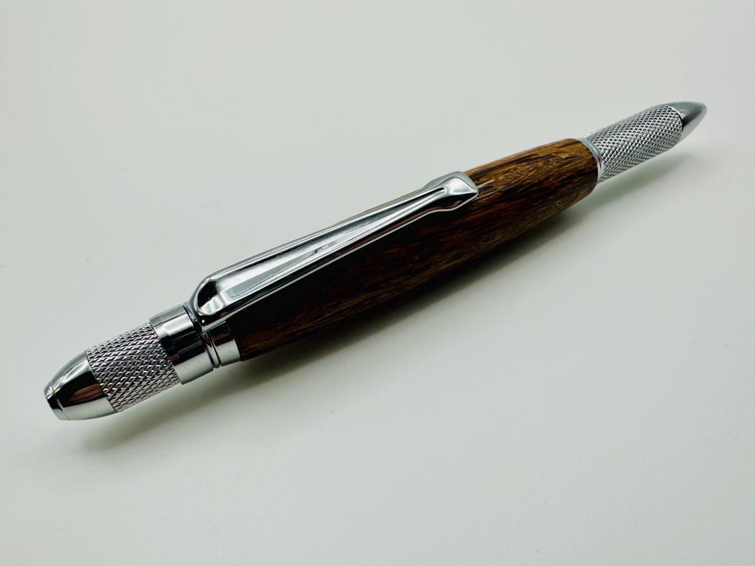 Knurled Chrome Twist Pen Made From Red Palm - Etsy