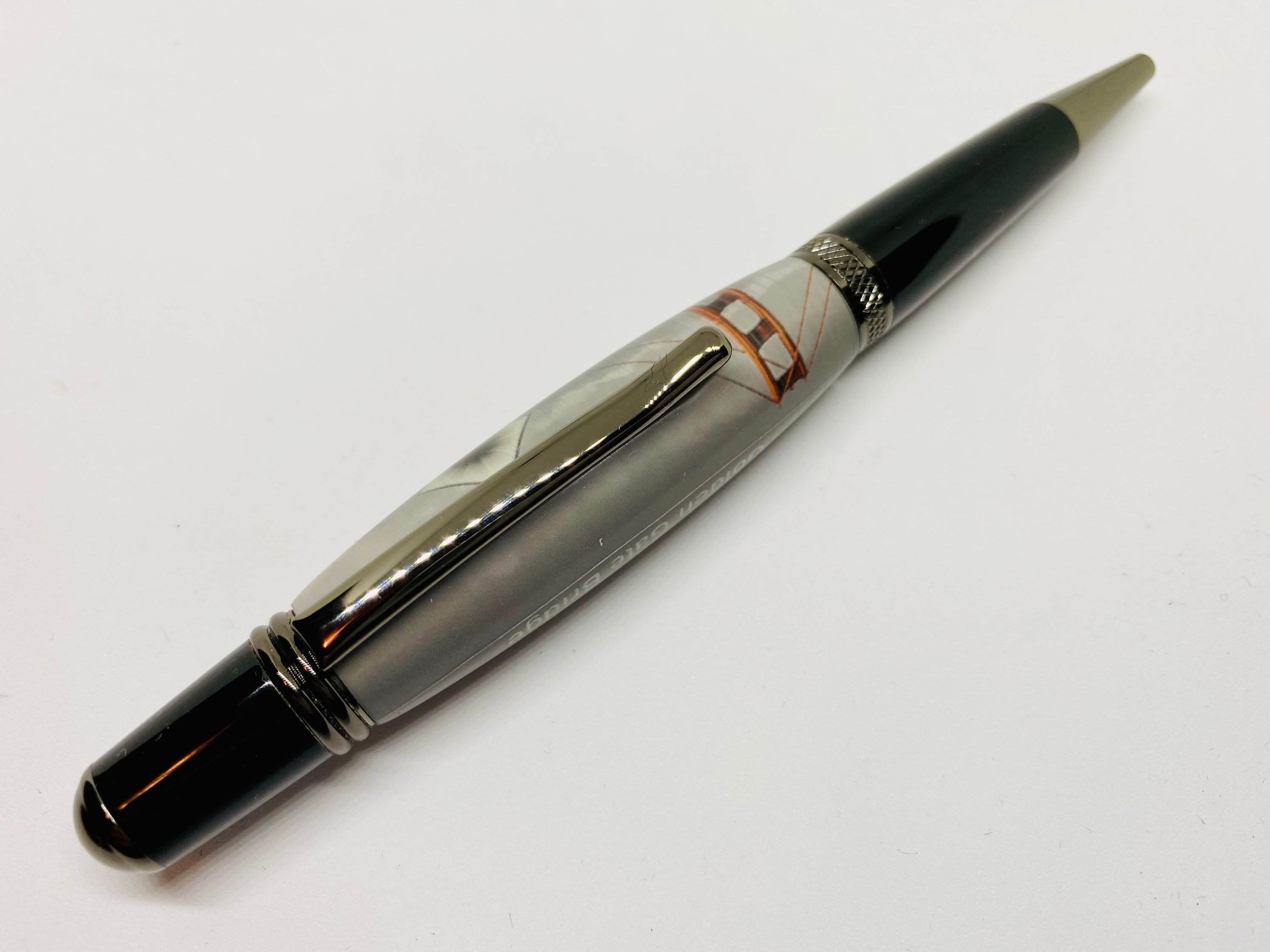 Authentic Golden Gate Bridge Twist Pen With Black/gunmeal Accents - Etsy
