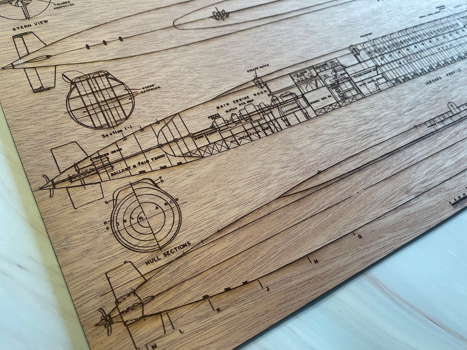 Laser Engraved Ohio Class 726 SSBN Submarine Blueprints - Etsy