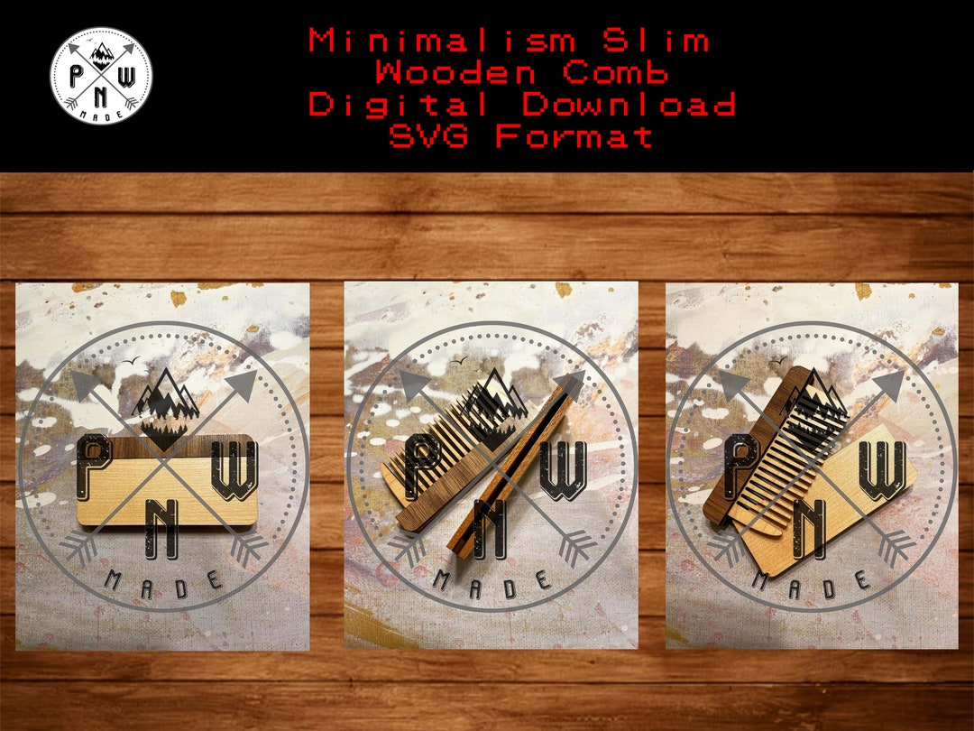 Digital Design SVG Laser File Laser Pattern - Wooden Comb Wooden Beard ...