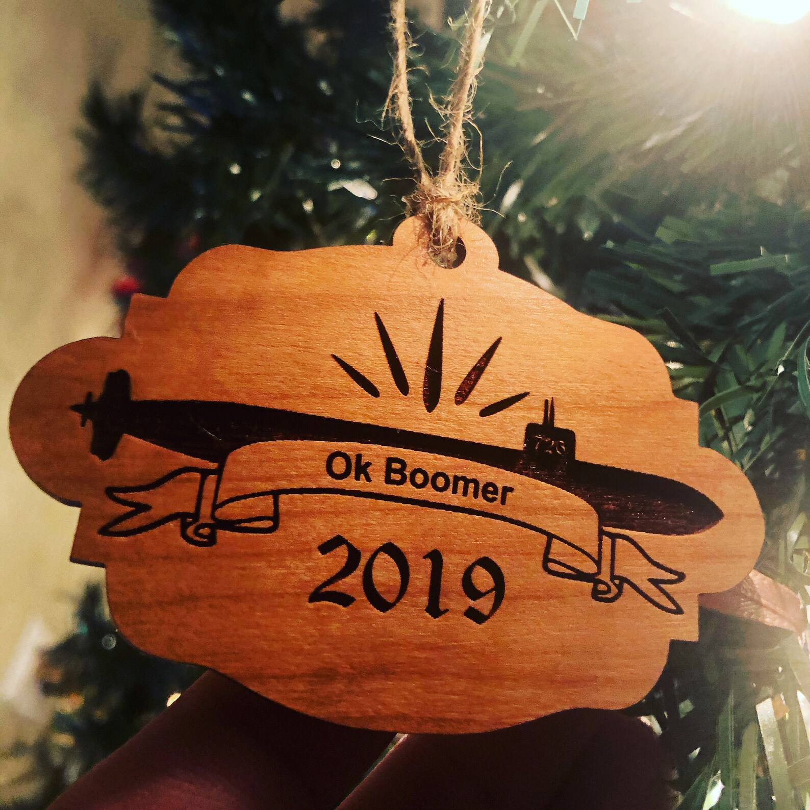 Wooden Ok Boomer Submarine Ornament - Etsy