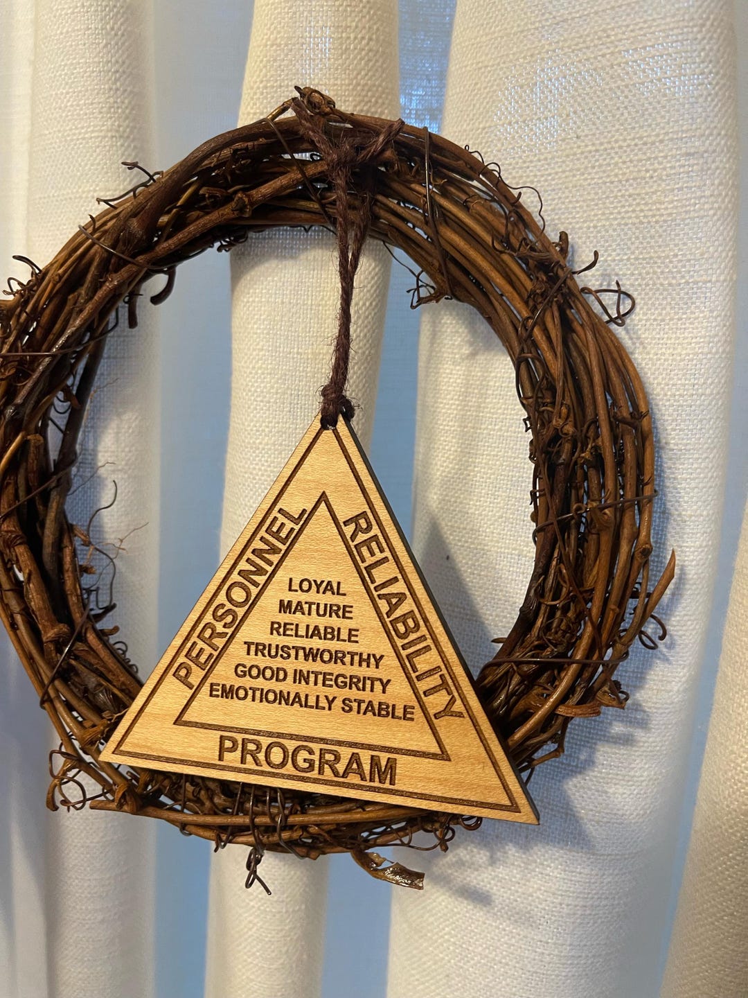 Wooden PRP Personnel Reliability Program Ornament Navy Missile Tech Air ...