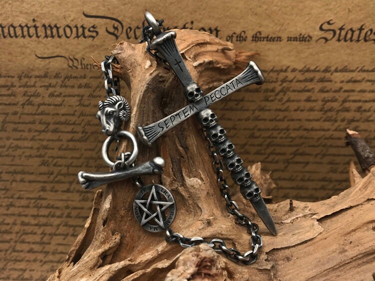 Skull & Crossing S925 Sterling Silver Necklace Customized - Etsy
