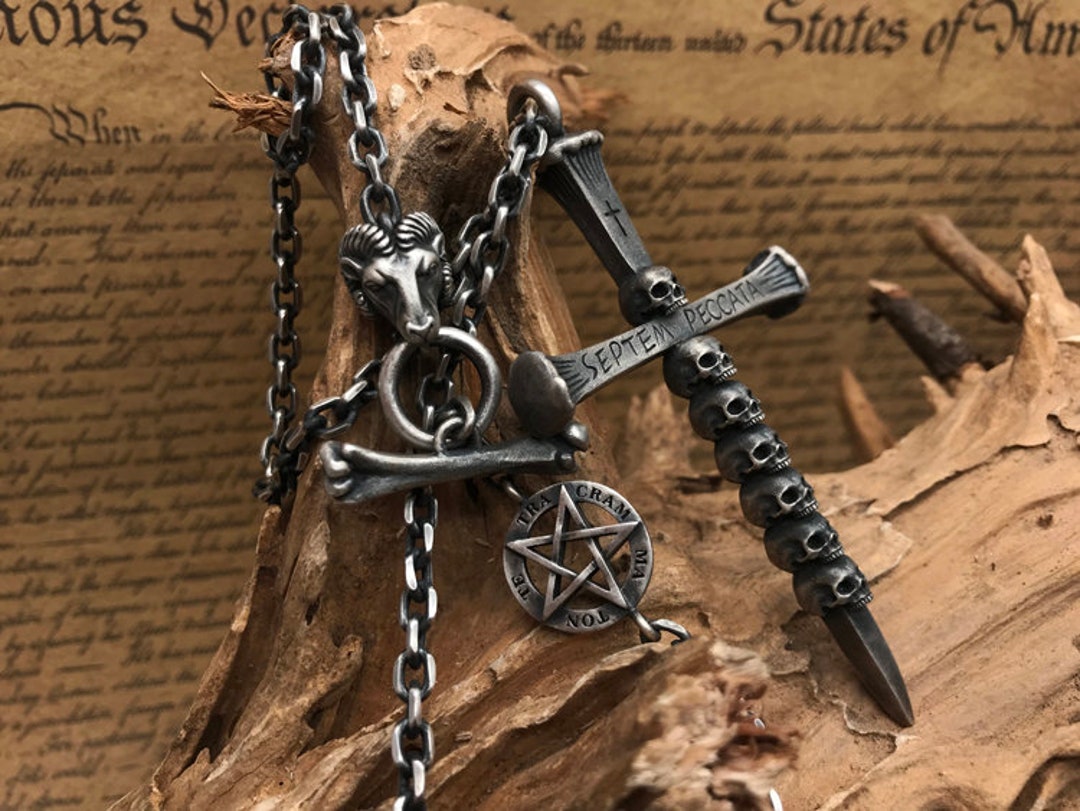 Skull & Crossing S925 Sterling Silver Necklace Customized - Etsy