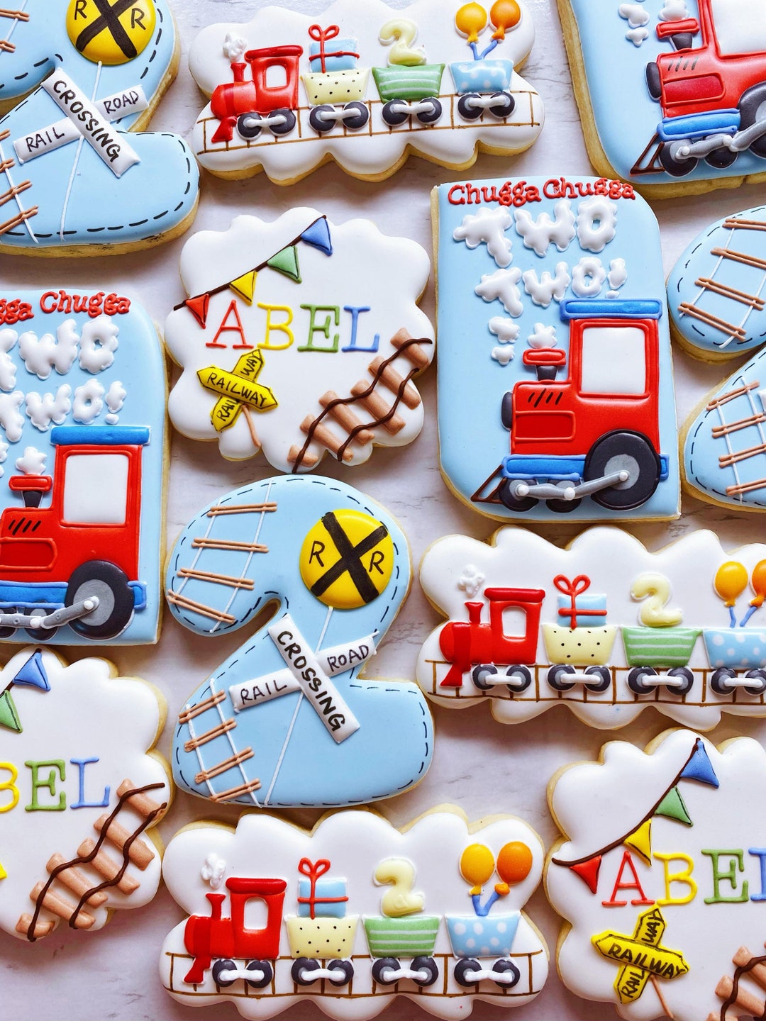 Chugga Chugga Two Two Train Themed Birthday Sugar Cookies - Etsy