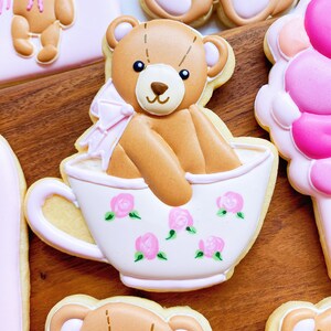 Customizable Teddy Bear Sugar Cookies- We Can Bearly Wait Baby Shower ...