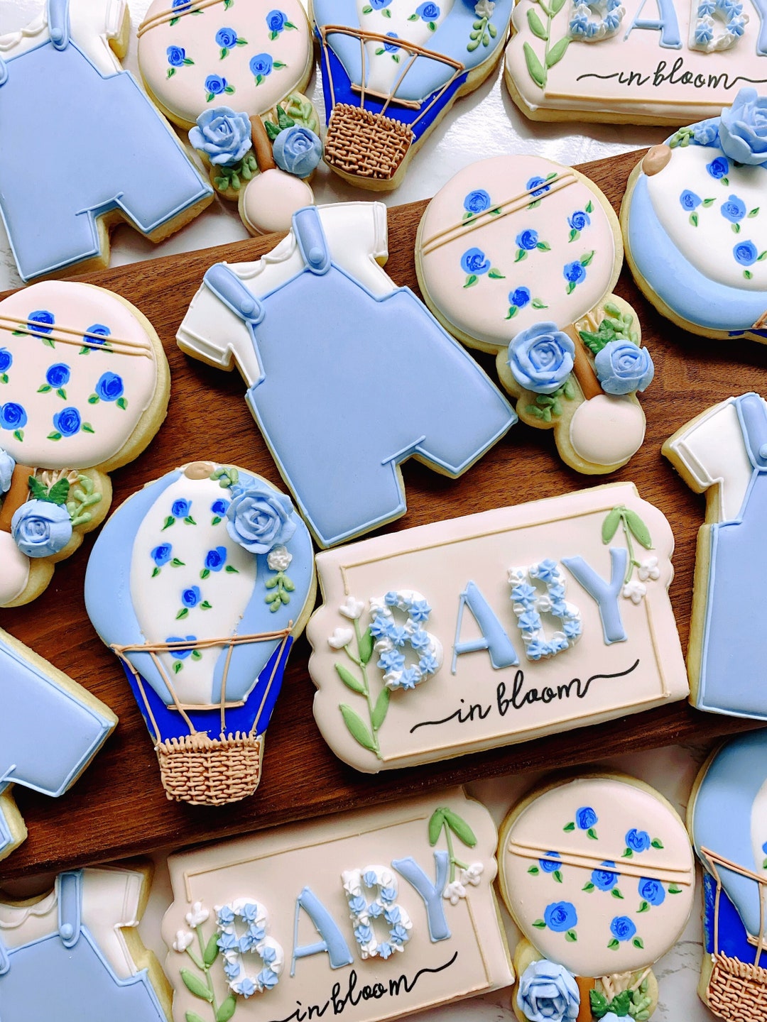 Baby in Bloom Cookies-baby Boy Shower Cookies - Etsy