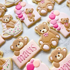 Customizable Teddy Bear Sugar Cookies- We Can Bearly Wait Baby Shower ...