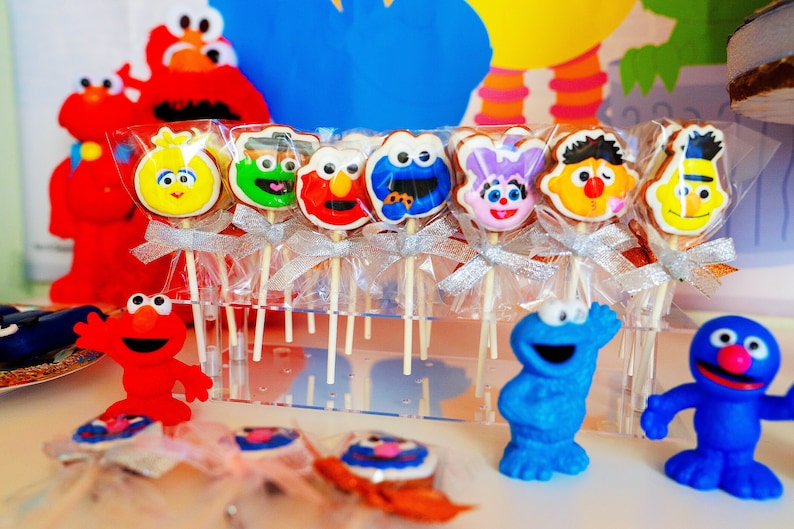Sesame Street Inspired Cookie Pops Sesame Street Birthday - Etsy