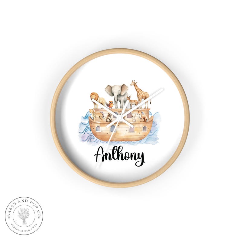 Personalized Noah's Ark Nursery Clock, Custom Baby Name / A38 - Etsy
