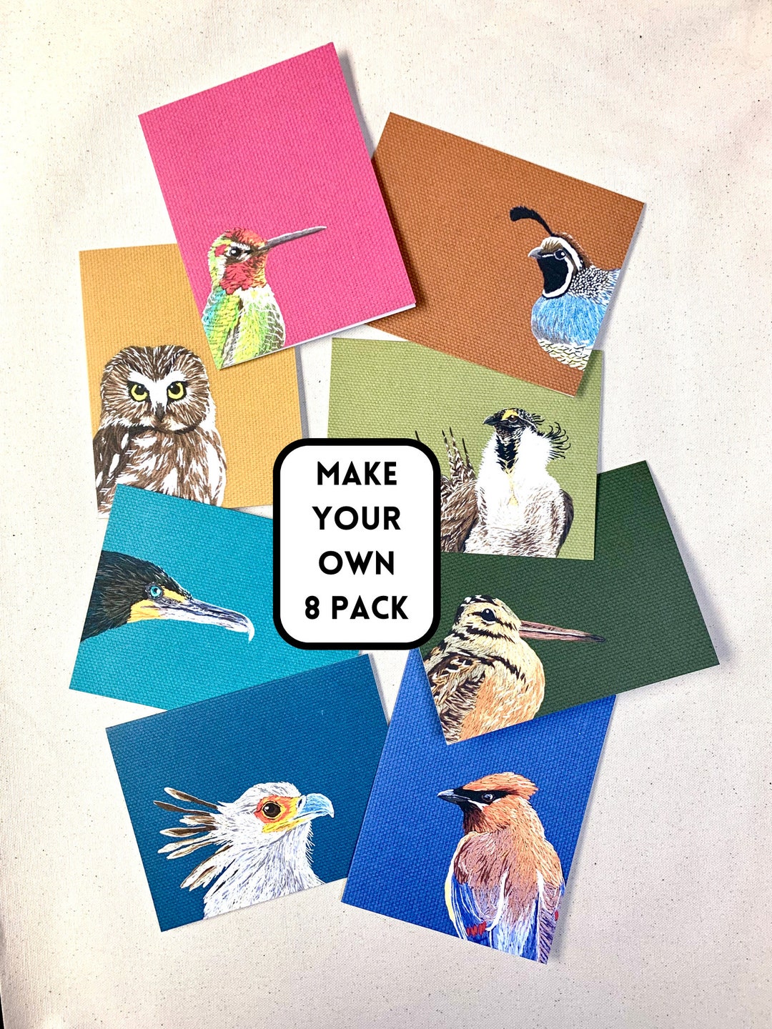 Make Your Own 8 Pack - Note Cards - Embroidery Reproduction - Etsy