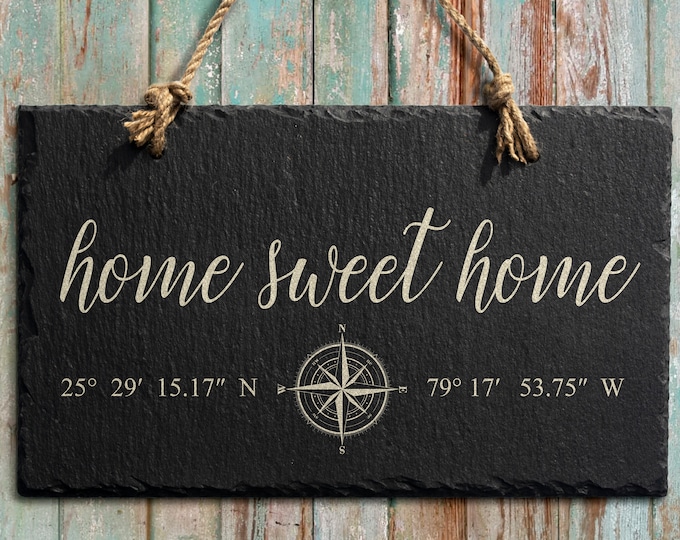 Home Sign Slate Sign 11 3/4 X 7 Home Decor Door - Etsy