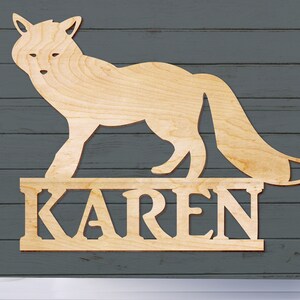 Fox Name Sign, Nursery Decor, Personalized Wood Sign, Wooden Name ...