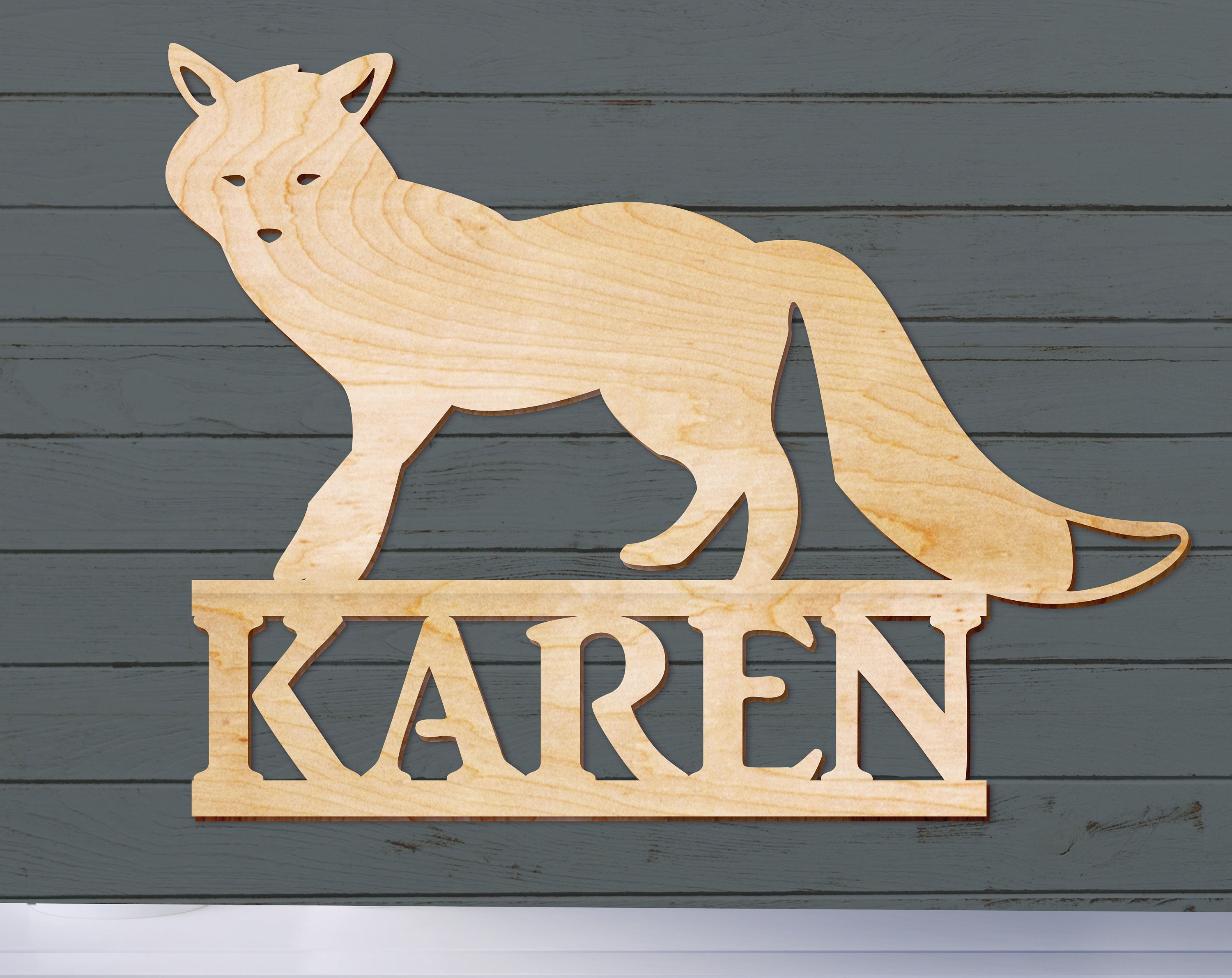 Fox Name Sign Nursery Decor Personalized Wood Sign Wooden | Etsy