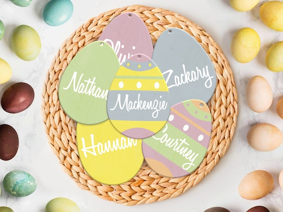 Easter Name Tags Wooden Name Tag for Easter Basket Easter | Etsy
