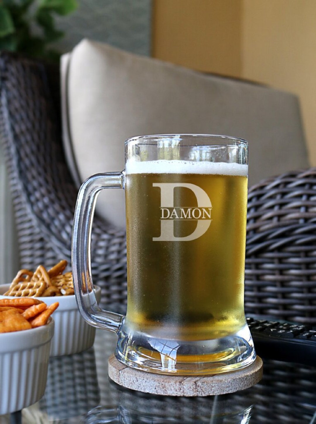 Monogram Beer Mug, Housewarming Gift, Husband Gift, Gift for Him ...