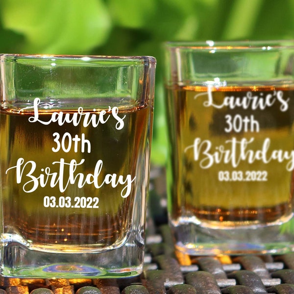 Personalized Shot Glasses Birthday Etsy