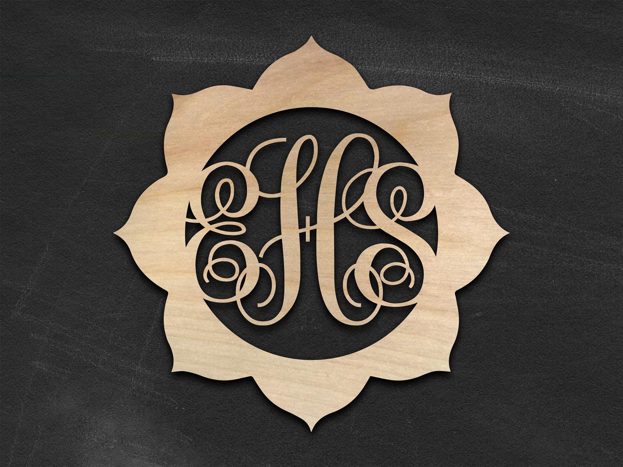 Wood Monogram Sign Custom Wood Sign Wooden Monogram Sign - Etsy