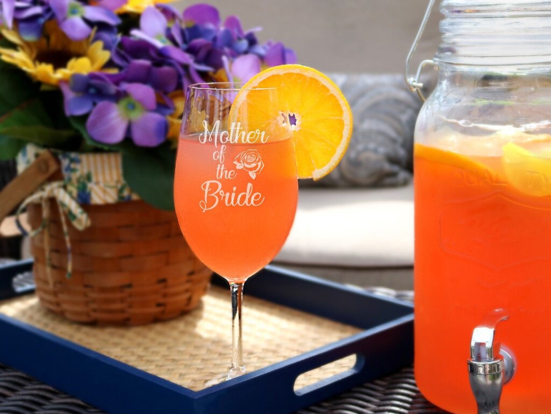Mother of the Bride Wine Glass, Wedding Wine Glass, Wedding Gifts, Wine ...