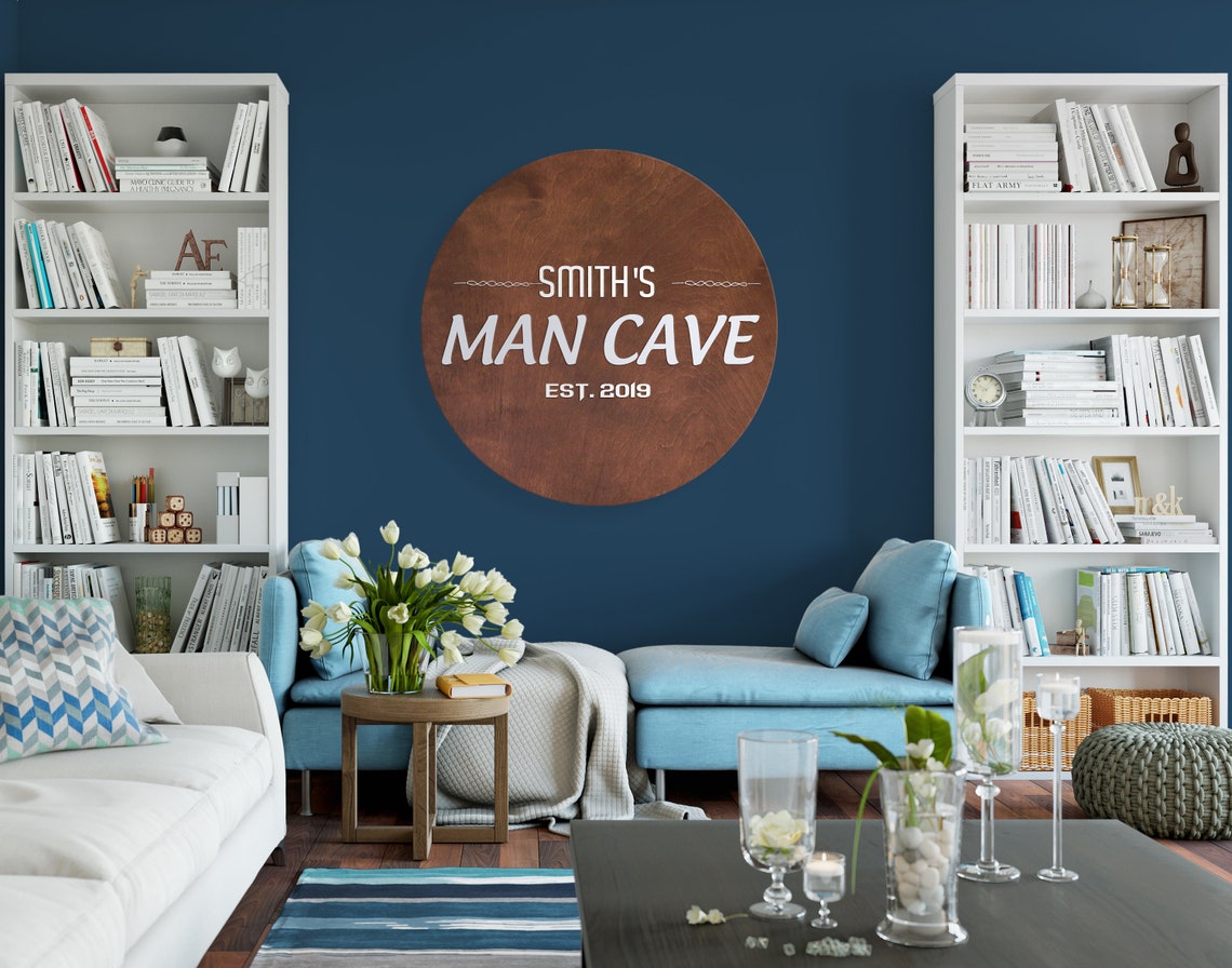 Wooden Man Cave Name Sign Personalized Wooden Sign Custom - Etsy