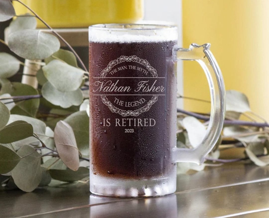 The Man. the Myth. the Legend. Retirement Beer Mug, Retirement Gift ...