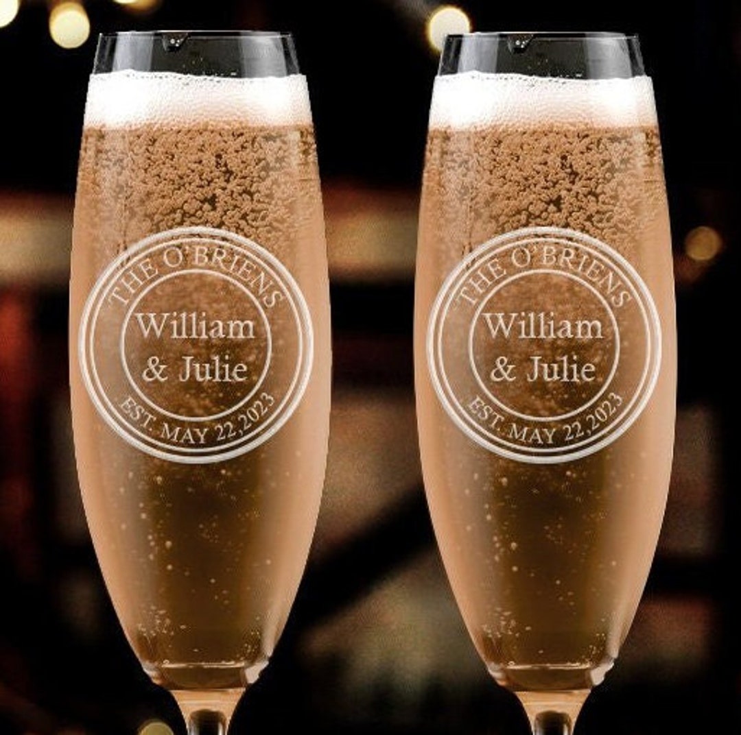 Set of 2 Wedding Toasting Flutes Personalized Toasting - Etsy