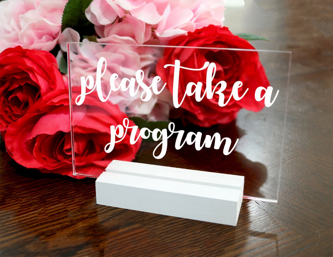 Please Take A Program Sign Wedding Decor Wedding Sign - Etsy