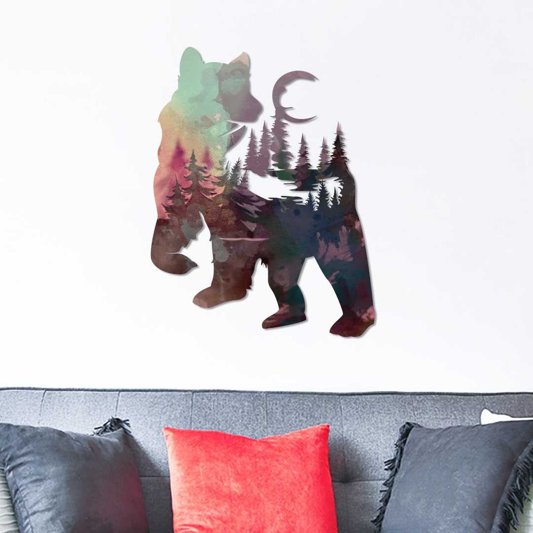 Metal Bear Wall Art, Bear Wall Decor, Bear Metal Sign, Bear Wall ...