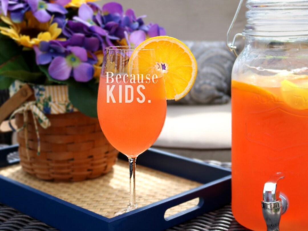 Because Kids Wine Glass, Baby Shower Gifts, Engraved Wine Glass, Gift ...