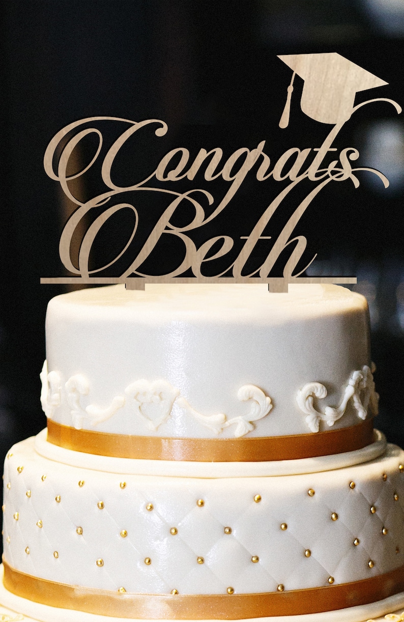 Congrats Cake Topper, Wood Cake Topper, Graduation Cake Topper ...