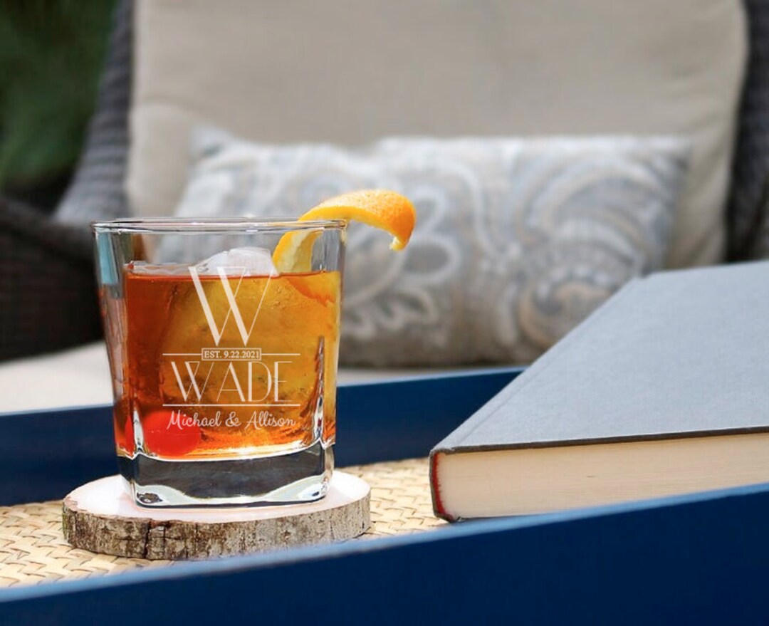 Personalized Monogram Whiskey Glass Whiskey Glass Custom - Etsy