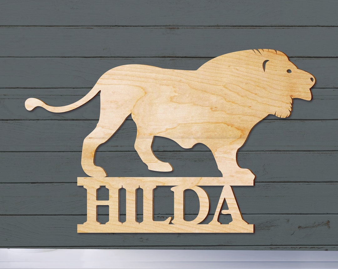 Lion Name Sign, Nursery Decor, Personalized Wood Sign, Wooden Name ...