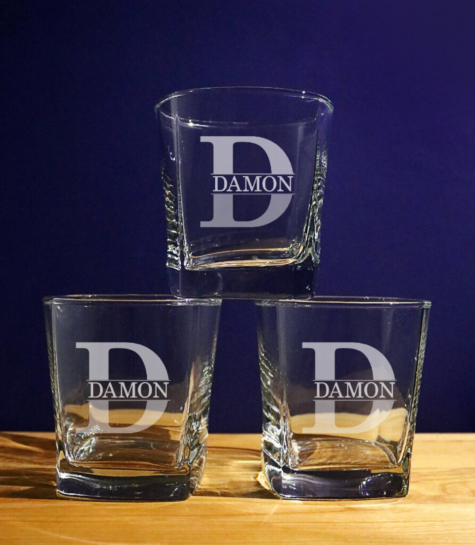 Personalized Monogram Whiskey Glass Best Man Whiskey Glass | Etsy