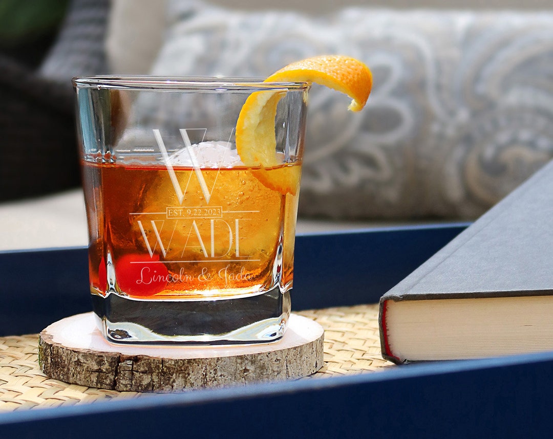 Personalized Monogram Whiskey Glass, Whiskey Glass, Custom Whiskey ...
