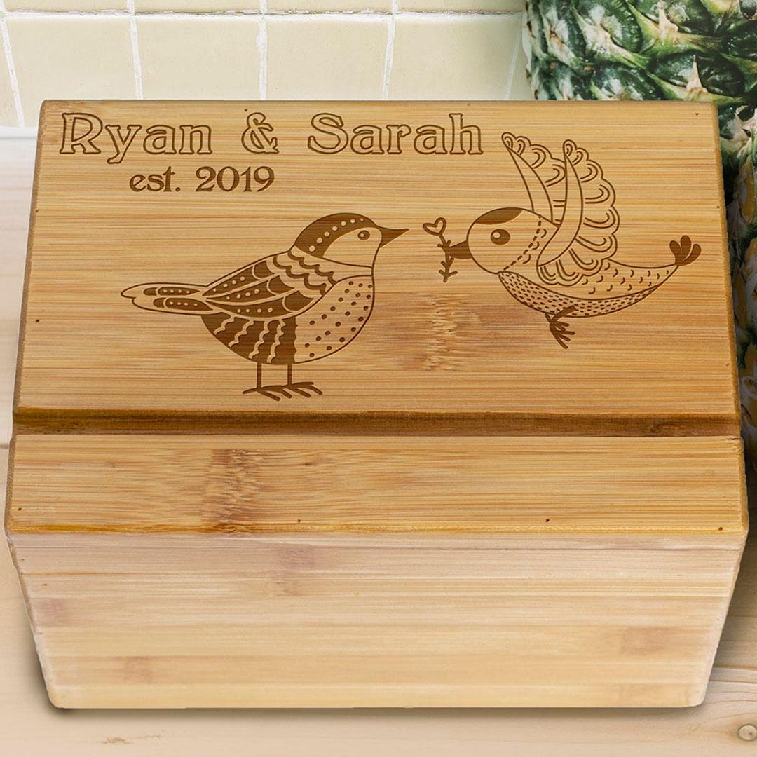 Personalized Recipe Box, Family Wood Recipe Box, Custom Wooden Recipe ...