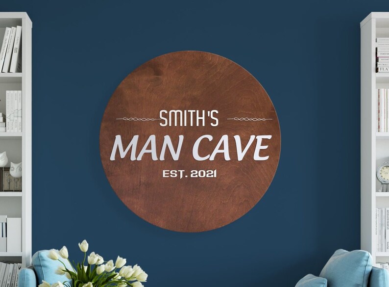 Wooden Man Cave Name Sign Personalized Wooden Sign Custom - Etsy
