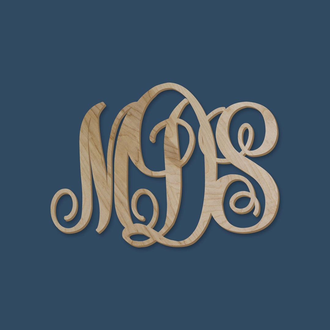 Monogram Wood Sign, Custom Wood Sign, Wooden Monogram Sign, Initial ...