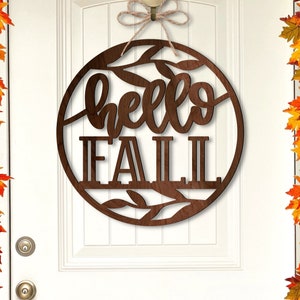 Hello Fall Wood Sign, Autumn Wood Sign, Wooden Autumn Sign, Fall Decor ...