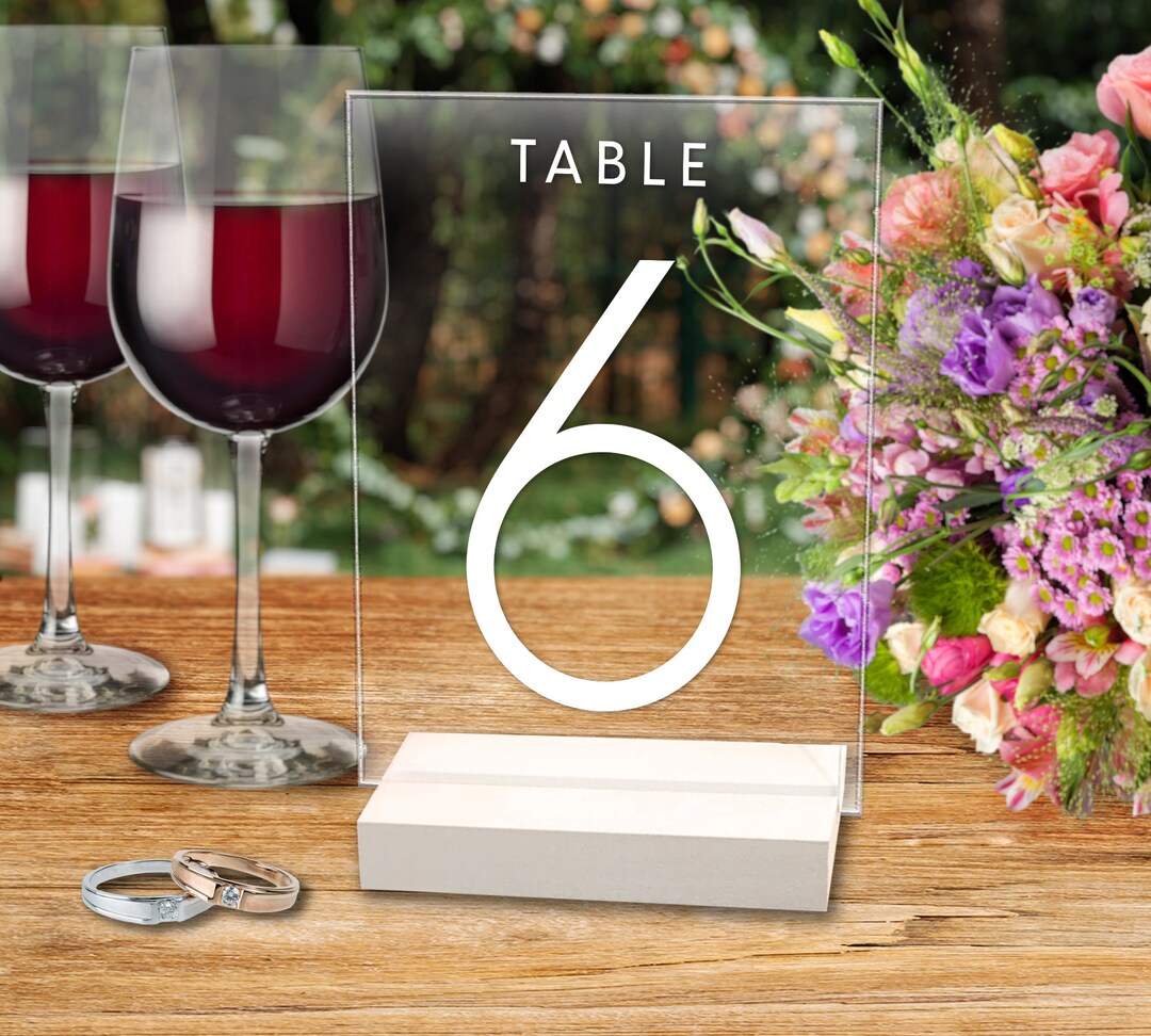 Table Numbers, Clear Acrylic Table Numbers, Wedding Decor, Table ...