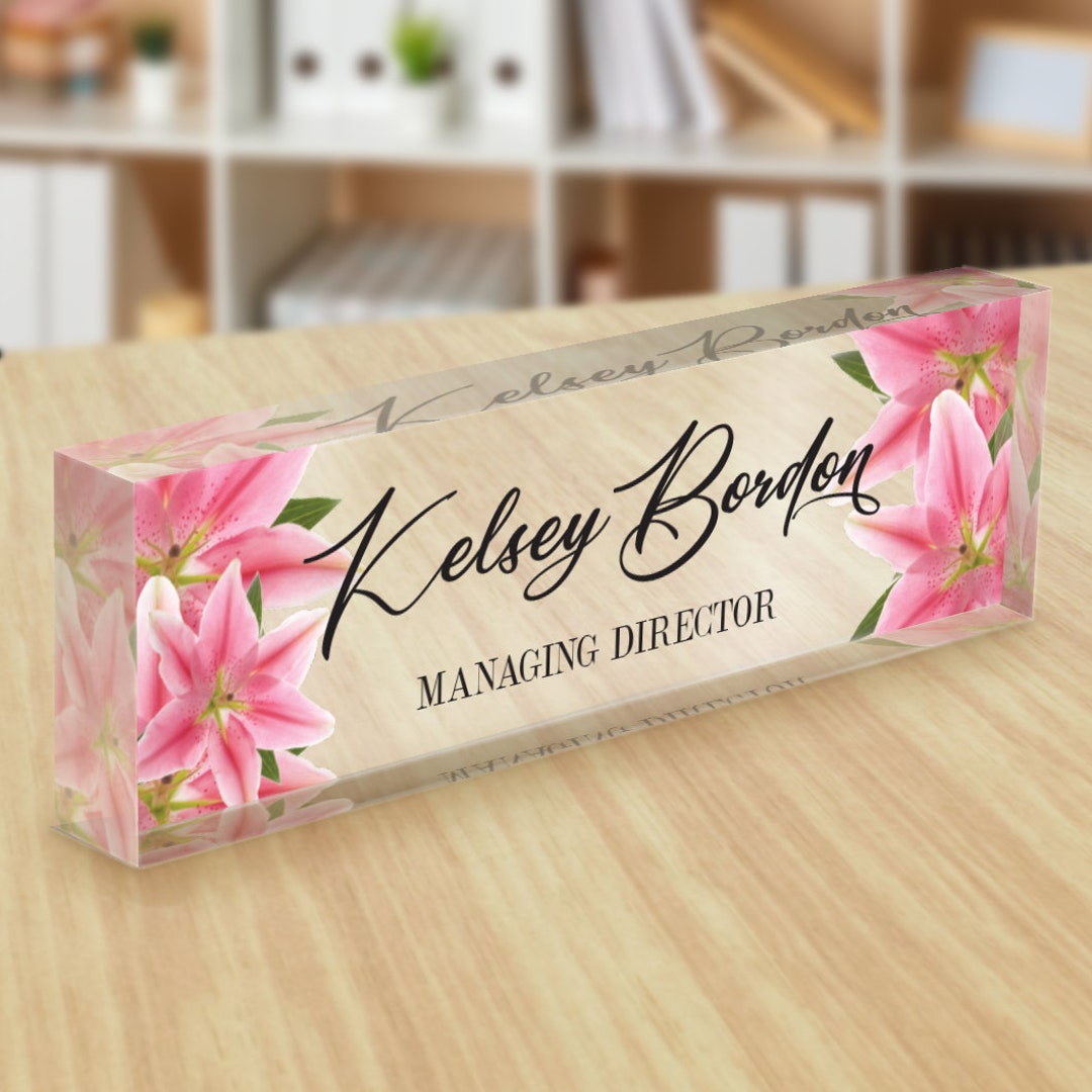 Personalized Acrylic Desk Name Plates, Office Accessories Decor ...