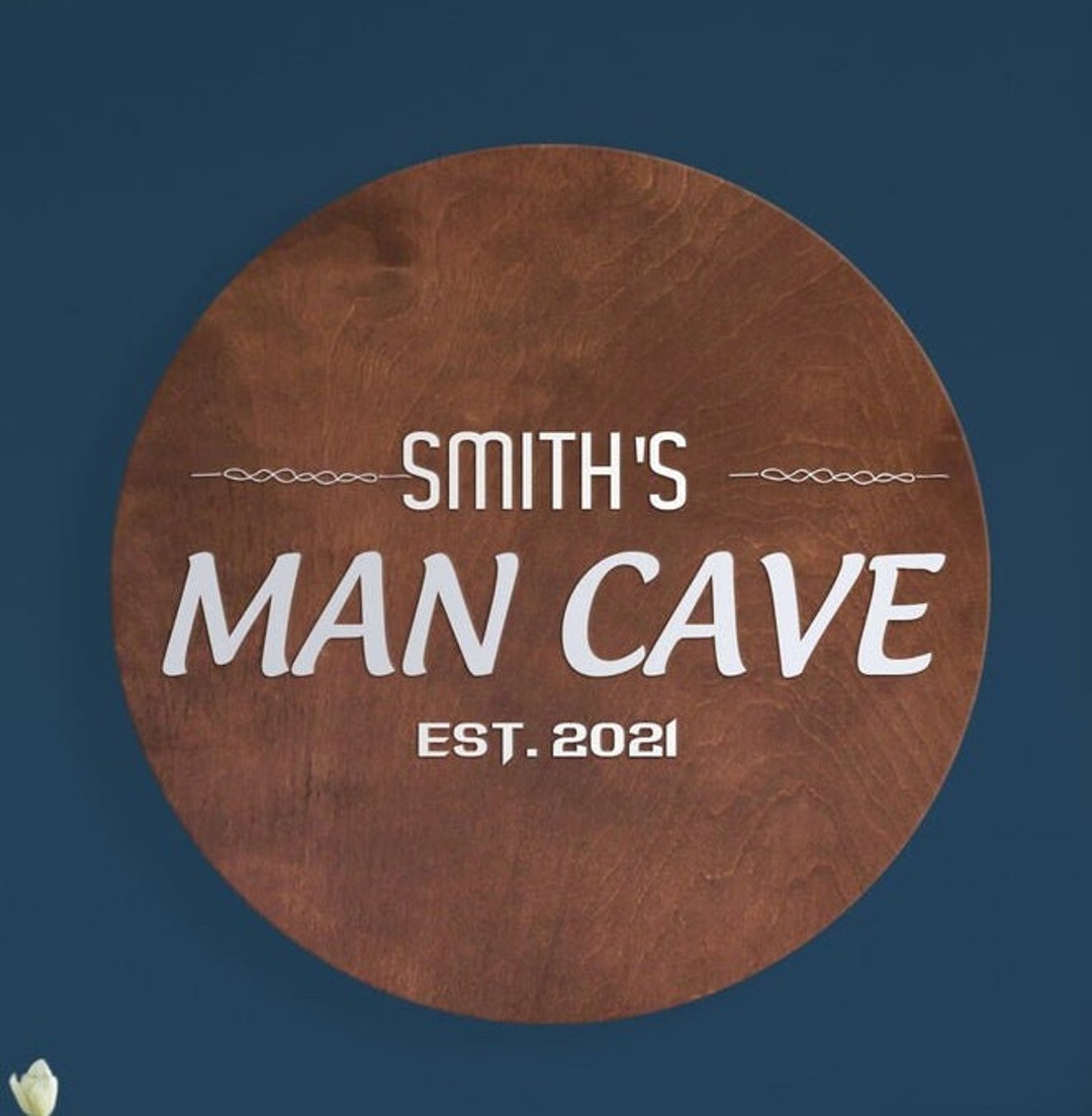Wooden Man Cave Name Sign, Personalized Wooden Sign, Custom Name Sign ...