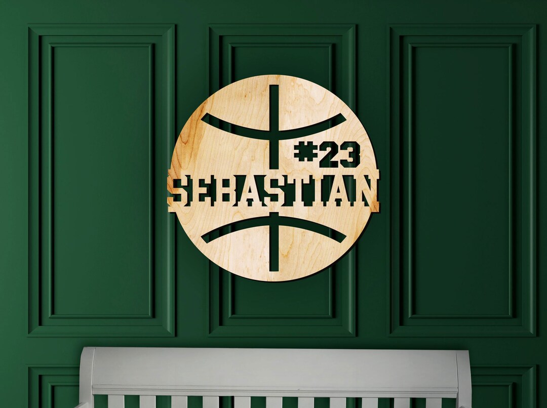 Basketball Name Sign, Nursery Decor, Personalized Wood Sign, Wooden ...