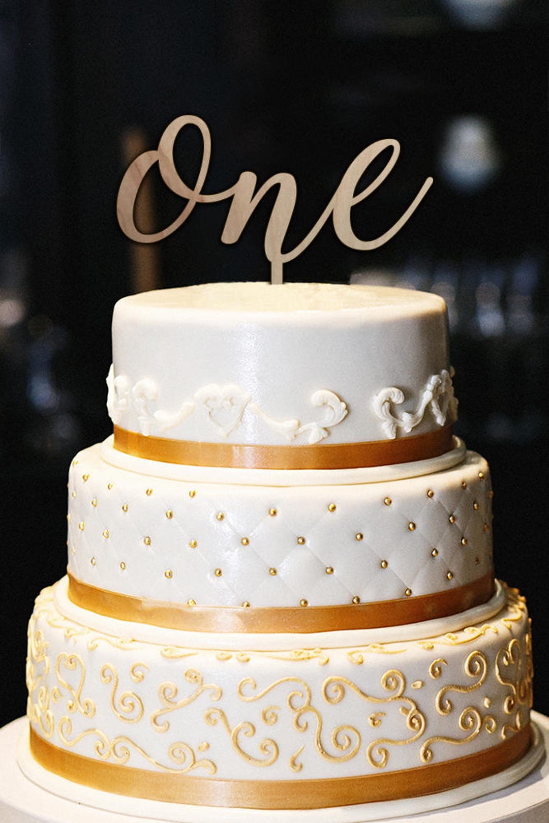 Wood One Cake Topper - First Birthday Cake Topper - 1st Birthday ...