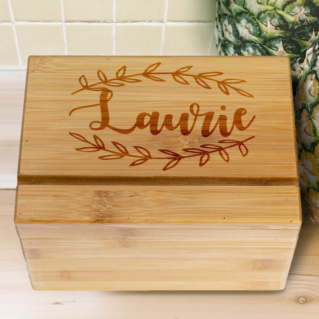 Personalized Recipe Box, Family Wood Recipe Box, Wedding Gift, Gift for ...
