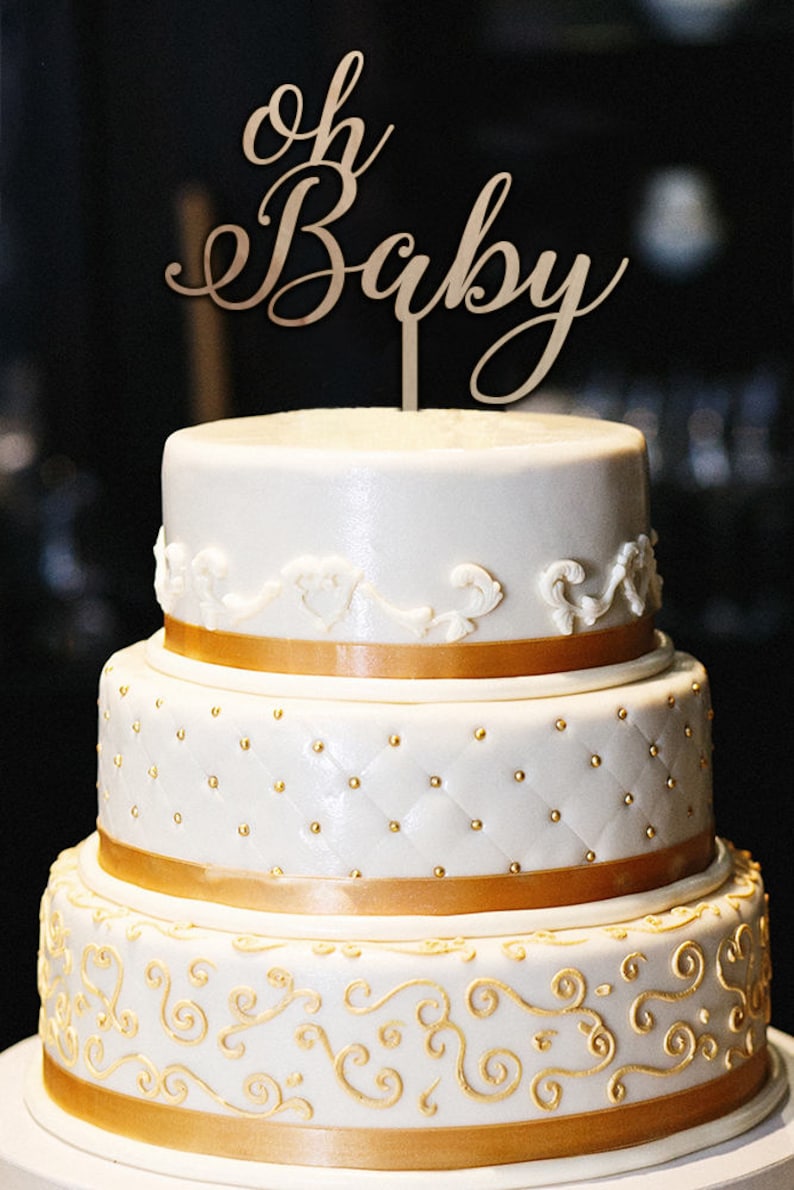 Oh Baby Cake Topper Wood Cake Topper Oh Baby Shower Cake - Etsy