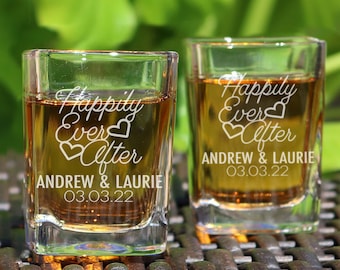Customized Wedding Shot Glasses, Personalized Wedding Shot Glass ...