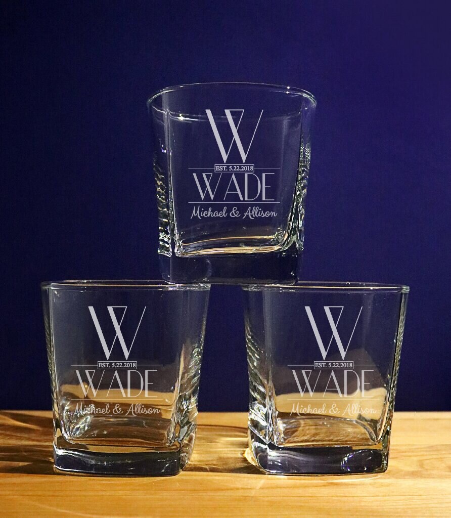 Personalized Monogram Whiskey Glass Whiskey Glass Custom - Etsy